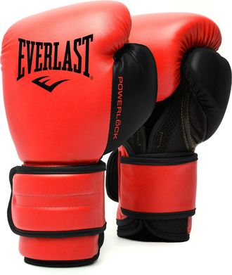 Everlast Powerlock 2R 16oz Boxhandschuhe Rot, für Boxsack, Pratzen & Sparring, mit Turnback-Handgelenkstütze, 4-lagiger Schaum - Original Everlast Ausrüstung