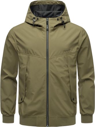 Ragwear Herren wasserdichte und atmungsaktive leichte Übergangsjacke Kurze Sommerjacke mit Kapuze Tyller Bonded YOUMODO Dark Olive Gr. XL
