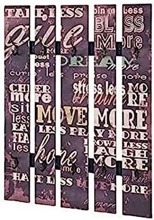 Haku Möbel Wandgarderobe Motiv, Vintage, MDF, Metall - Maße: B 70 cm x H 100 cm x T 9 cm, Style: Industrial