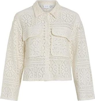 Vila Vila Vimerinda Crochet L/S Cardigan/BFS, Bouleau, L Femme
