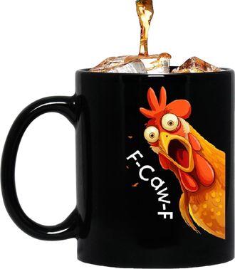 Generic Lustiger Kaffeetasse Keramik Trinkbeh&auml;lter mit Huhn und Griff, 350 ml, Originale Tasse, urkomischer Beh&auml;lter f&uuml;r Tee, Saft, Wasser | F&uuml;r M&auml;nner und Fr