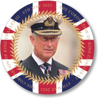 Widdop and Co Widdop K&ouml;nig Charles III Kr&ouml;nung Gedenkk&uuml;ste aus Keramik - Hochformat