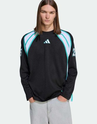 adidas adidas Performance - Mercedes AMG Petronas Formula One - Team Las Vegas - T-shirt &agrave; manches longues - Noir et blanc