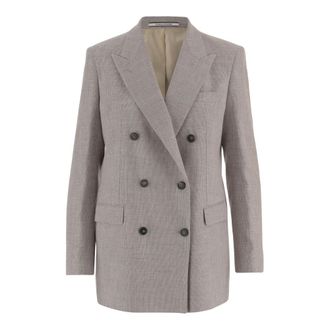 Tagliatore Gekn&ouml;pfter Blazer aus Leinen und Baumwolle - - Jackets - Damen - Beige - 2XL