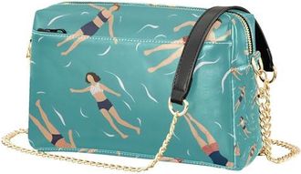 Mnsruu Sacs à bandoulière pour femme, style natation, sac à main dété en cuir