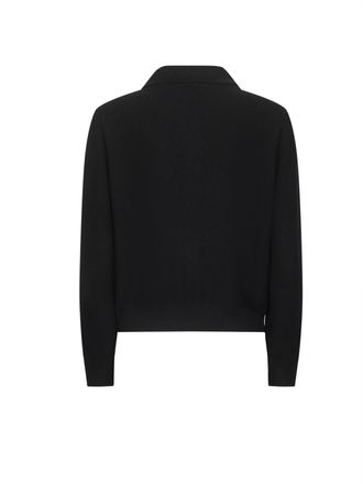 Blanca Vita Womens Knit Cardigan Black Virgin Wool Cardigans Sweater