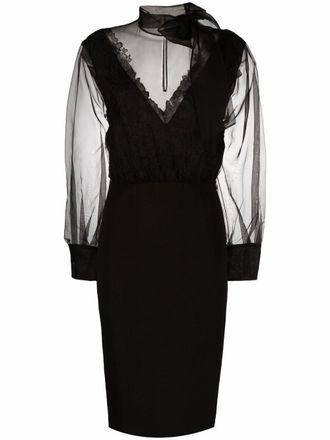 Valentino Garavani robe &agrave; effet de transparence - Noir