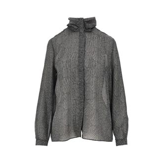 Emporio Armani Satinhemd mit Karomuster - - Blouses & Shirts - Damen - Schwarzk - L