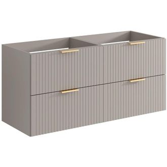 Vente-Unique Vente-unique - Meuble sous vasque suspendu stri&eacute; - Beige - L120 cm - zevara