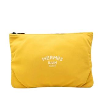 Herm&egrave;s Pre-owned Embossed Polyamide Clutch - - Pre-owned - Damen - Gelb - ONE SIZE