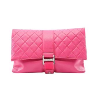 Chanel Pre-owned Matelasse Lammleder Clutch Bag - - Pre-owned - Damen - Rosa - ONE SIZE