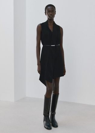 Mango Robe foulard avec ceinture noir - Femme - S - MANGO