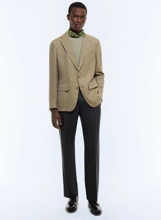 Fursac Veste souple en lin effet tweed - Taille 46 - Homme