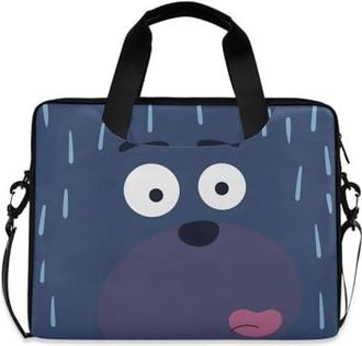 Alaza Sac pour ordinateur portable de 40,6 &agrave; 15,6 pouces - Motif visage dours bleu - Pour homme et femme - Pour &eacute;tudiants, travail, voyage, Bear A26085, Tai