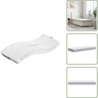 vidaXL Matratze Taschenfederkern Mittel 90x190 cm - Taschenfederkernmatratze - Matratze 90x190 - Mittelhart - Wei&szlig;e Matratze - Hellgraue Matratze - The