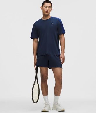 lululemon Panelled Tennis Short 5 pour Hommes - Bleu - Taille 2XL