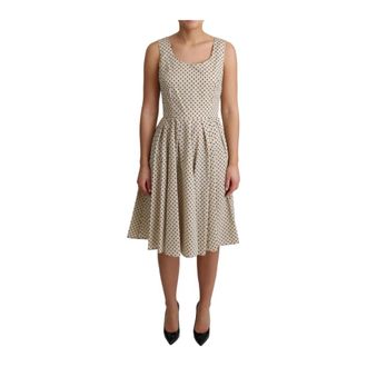 Dolce & Gabbana Polka Dot A-Linie Kleid - - Dresses - Damen - Beige - M