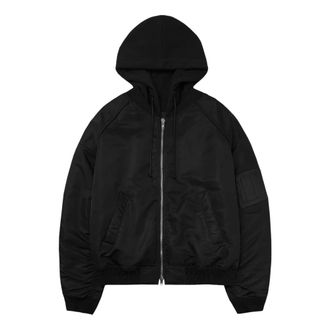 Juun.J Signature Kapuze Abnehmbare Nylon Ma-1 Jumper - - Jackets - Herren - Schwarzk - M