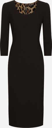 Dolce & Gabbana Woolen Calf-length Dress - Frau Kleider Schwarz Wolle 44
