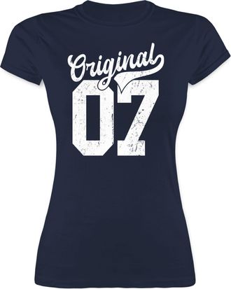 Shirtracer Shirt Damen - 18. Geburtstag - Original 2007 - L - Navy Blau - Geschenk 18 j&auml;hrige t-shirt18 vollj&auml;hrig 2005 Tshirt Shirts zum 18: 18ten 2006 t-Shirt 