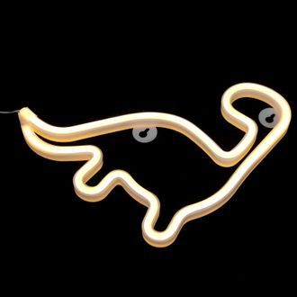 NUOBESTY Led-neon-nachtlicht Zarte Nachtlampe Wei&szlig; Dinosaurier-neonleuchte F&uuml;r Schlafzimmer Bar Wand-neonleuchte Dino-lampe