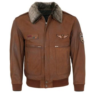 Maddox Herren Lederjacke Fliegerjacke echtes Leder Cognac Größe 60