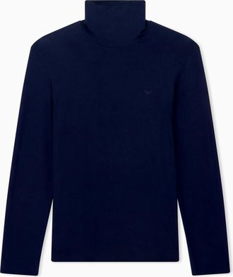 Emporio Armani Mans Tech Rollkragenpullover aus Wolle, Blau, Gr&ouml;&szlig;e S, Armani Blue, S