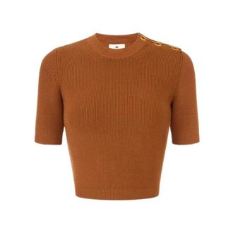 Elisabetta Franchi Round-Neck Strickwaren - - Knitwear - Damen - Braun - L