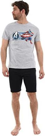 MARVEL Avengers, Pyjama Court, Homme (Gris,L)
