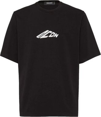 Dsquared2 Homme, Tops, Noir, Taille: S Icon New Generation Loose Fit T-Shirt