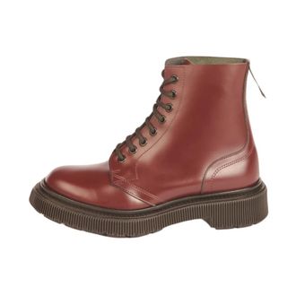 Adieu Paris Bordeaux Schn&uuml;rstiefel mit hohem Schaft - - Shoes - Damen - Rot - 37 EU