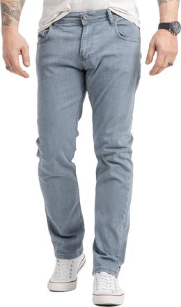 Rock Creek Herren Jeans Regular Fit Stretch Jeans M&auml;nnerhose Herrenjeans Denim Hosen Herrenhose Straight Cut Stonewashed RC-2415 Grau W31 L32