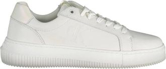 Calvin Klein Femme, Chaussures, Blanc, Taille: 41 EU Baskets Femme en Cuir Blanc