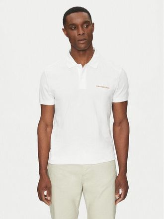Calvin Klein Jeans Poloshirt Monologo J30J325664 Wei&szlig; Regular Fit