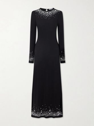 Paco Rabanne Maxikleid Aus Jersey Mit Verzierungen - Schwarz