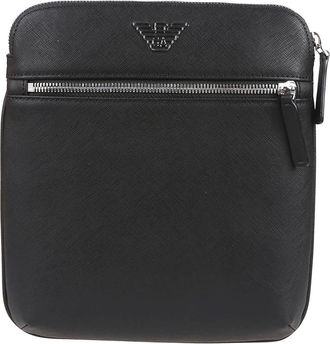 Emporio Armani Homme, Sacs, Noir, Taille: ONE Size Sac bandouli&egrave;re &agrave; plaque logo