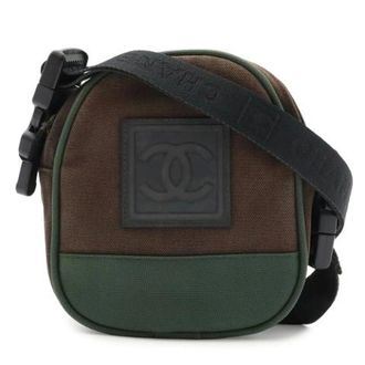 Chanel Pre-owned Sac bandouli&egrave;re 2 en 1 en toile nylon - Femme - Pre-owned - Brun - Taille: ONE Size