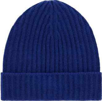 Malo Homme, Accessoires, Bleu, Taille: ONE Size Bonnet c&ocirc;tel&eacute; en cachemire