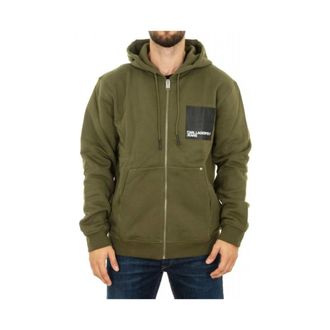 Karl Lagerfeld Homme, Sweatshirts et sweats &agrave; capuche, Vert, Taille: L Box Logo Zip-up Sweat &agrave; capuche