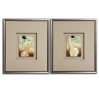 DPI Wandbild Woman Glas Bild Frau Frauenk&ouml;rper, 55 x 65 x 4 cm, 2er Set