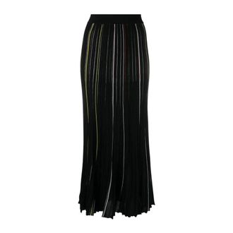 Sonia Rykiel Jupe pliss&eacute;e &agrave; rayures - Femme - Jupes - Noir - Taille: 40 FR