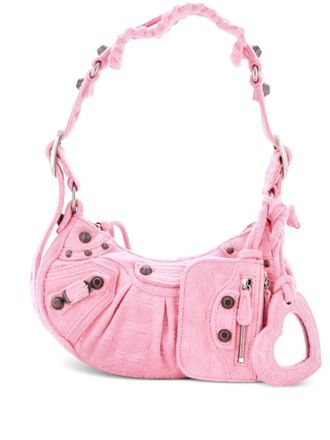 Balenciaga Le Cagole Giant Studs Terry Cloth XS shoulder bag - Rosa