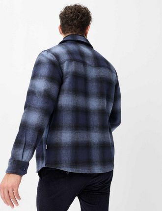Brax Sweatjacke Style SANTIAGO Flanell: Kariertes Overshirt im Baumwollmix