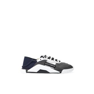 Dolce & Gabbana Wei&szlig;e Logo-Patch Sneakers - - Shoes - Herren - Grau - 40 EU