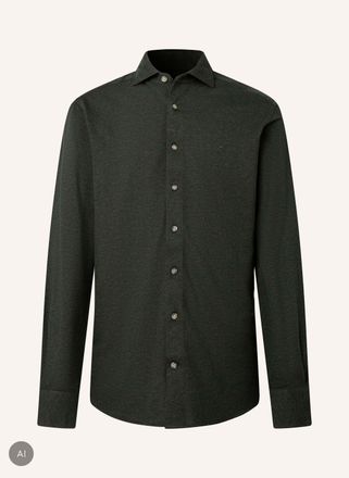 Hackett Freizeithemd Melange Jersey Pique gruen