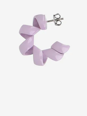 Bottega Veneta Womens Earrings Coiled Lavender Silver-Glass Silver/glass