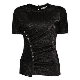 Paco Rabanne Draped Press-Stud Top - - Tops - Damen - Schwarzk - M