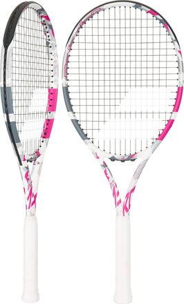 Babolat Evo Aero Lite Pink Tennisschl&auml;ger f&uuml;r Erwachsene, besaitet, ideal f&uuml;r Fortschritt, Kraft und Man&ouml;vrierf&auml;higkeit, aerodynamischer Spin Alpha-Rahmen, Gr