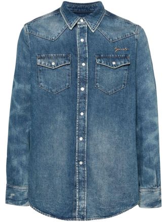 Givenchy chemise &agrave; logo brod&eacute; - Bleu