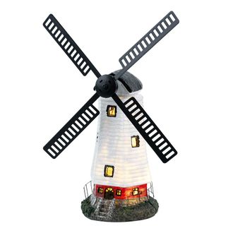 ETC Shop Au&szlig;enleuchte Solarlampe Windm&uuml;hle Gartenlampe Au&szlig;en Dekoration Akku Wetterfest IP44, mehrfarbig, LED warmwei&szlig;, LxBxH 19x42x51cm